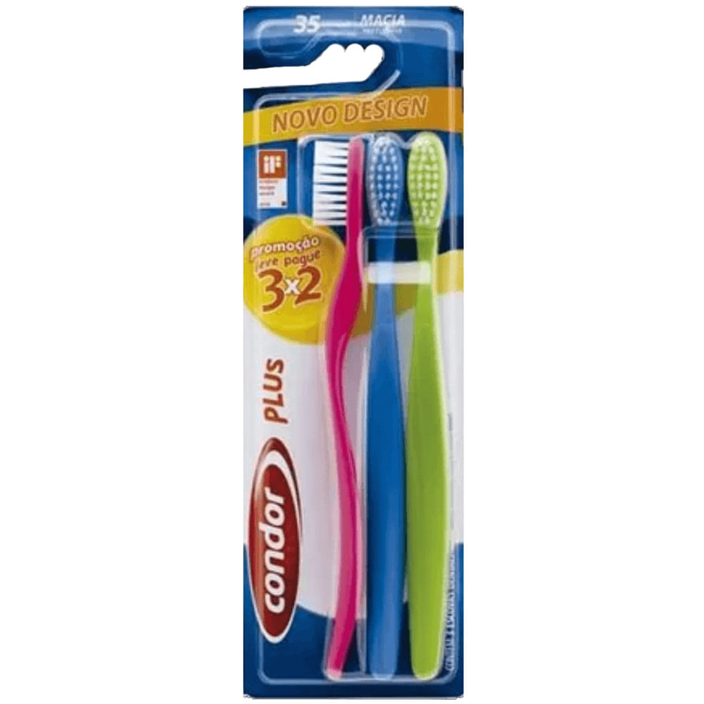 Escova Dental Condor Plus Com 3 Unidades