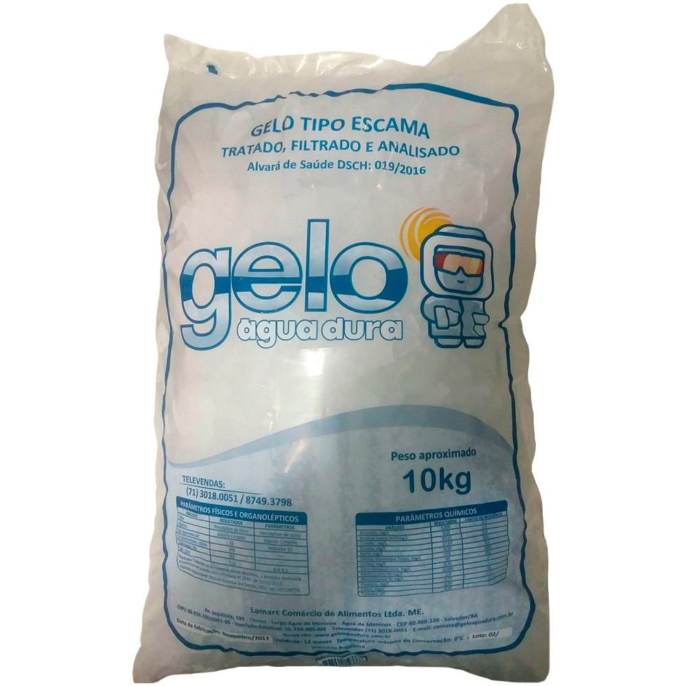 Gelo Escama Água Dura 10Kg