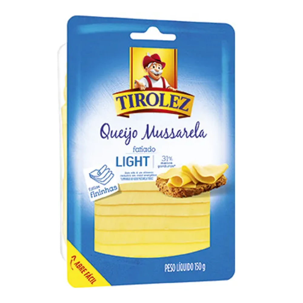Queijo Mussarela Tirolez Light Sem Lactose 150g Queijo Mussarela Tirolez Light Sem Lactose 150g