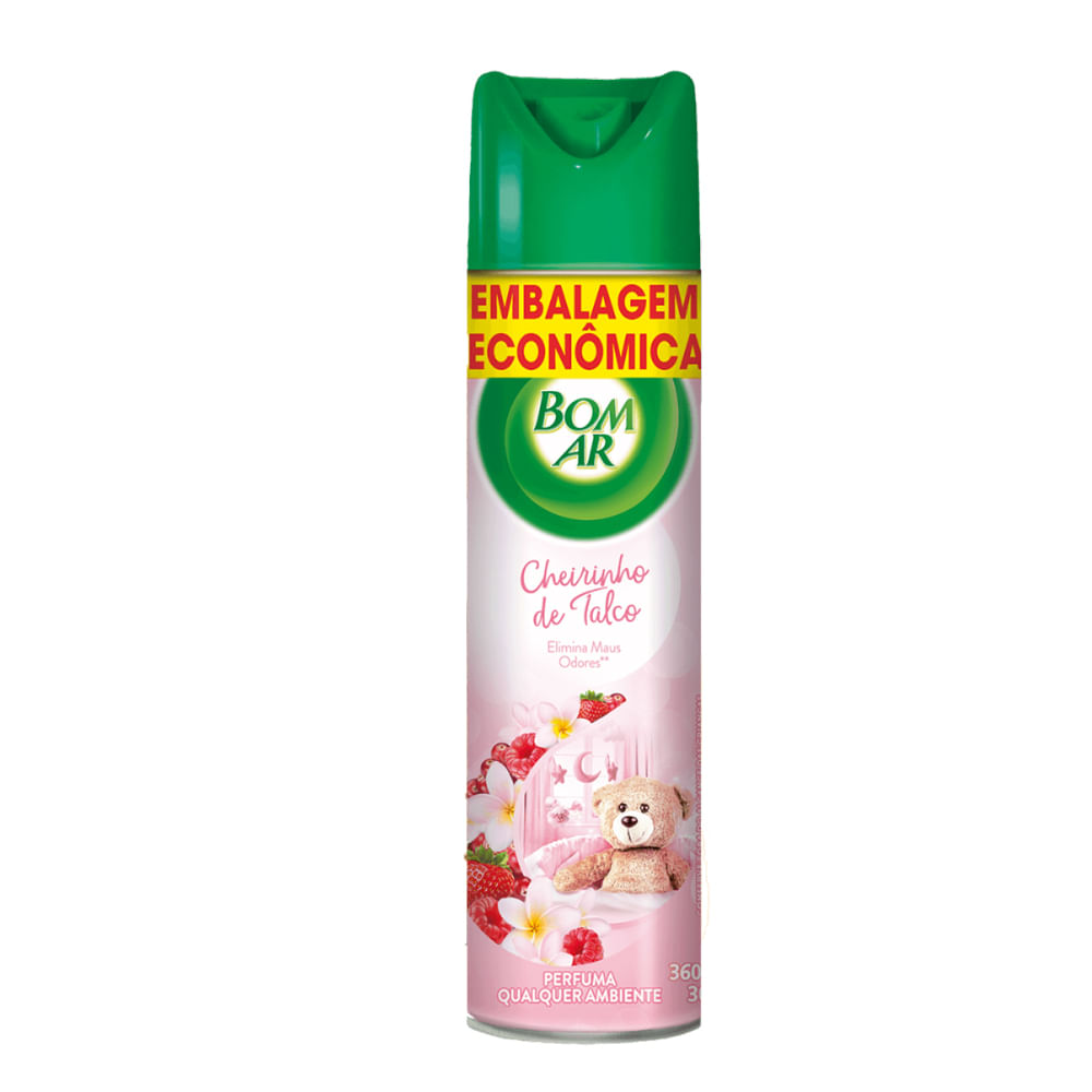 Purificador Aerosol Bom Ar Cheiro Talco 360ml