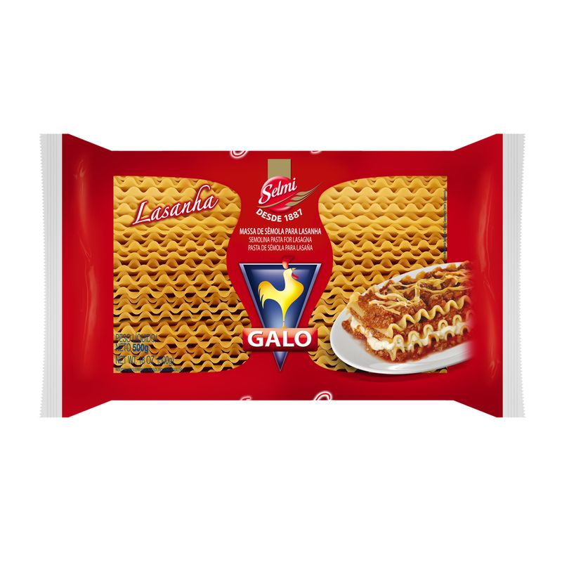 Massa Lasanha Galo Sêmola 500g Massa Lasanha Galo Sêmola 500g