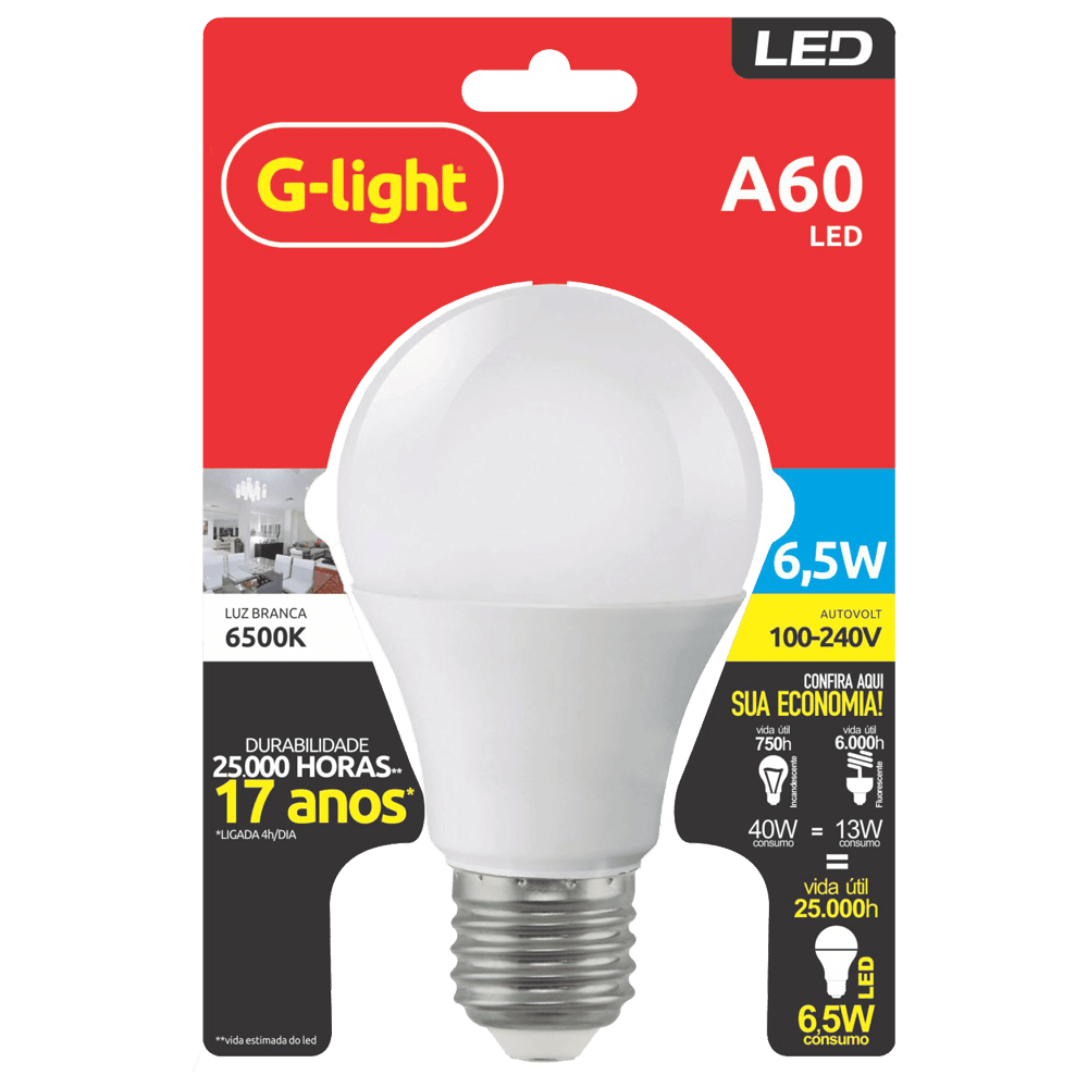 Lâmpada Led Glight Ence A55 6.5W 6500K