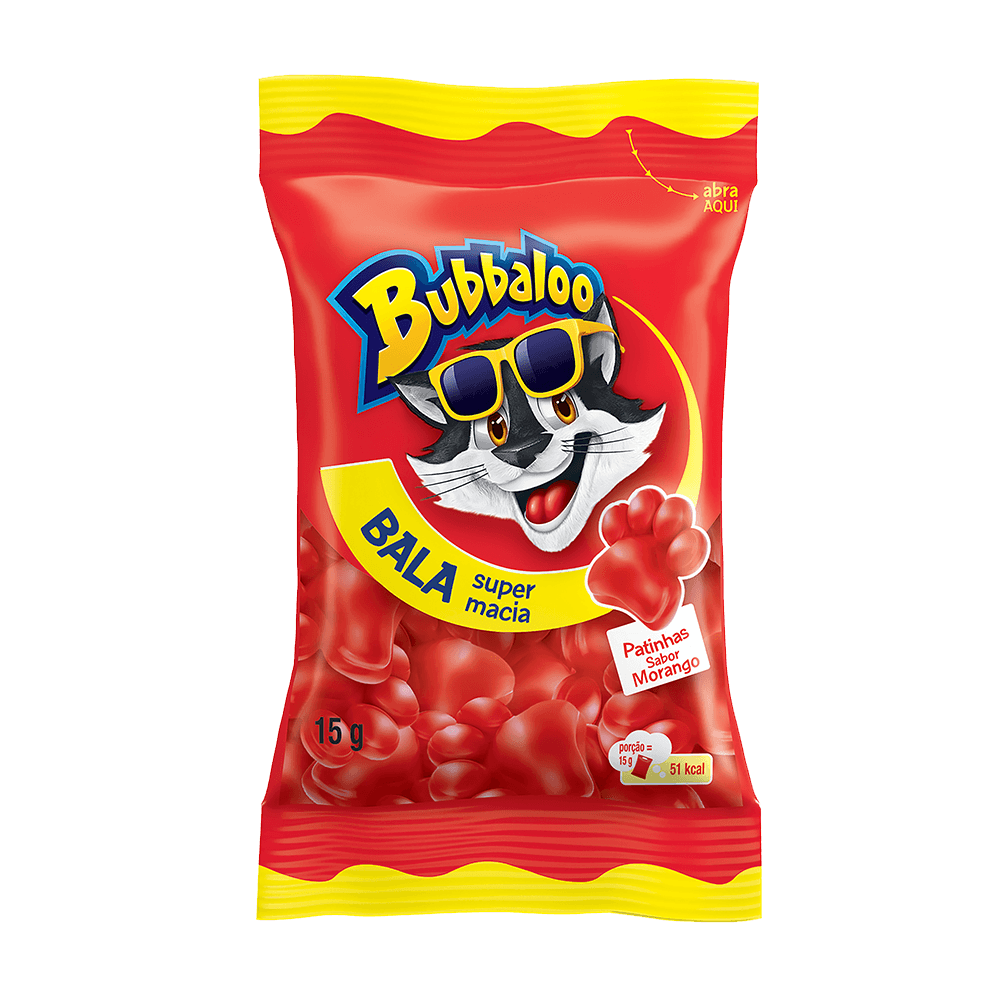 Bala Bubbaloo Morango 15g
