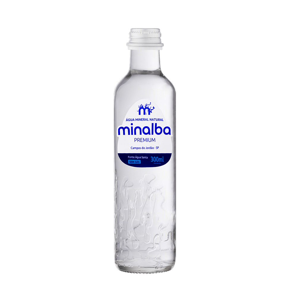 Água Mineral Minalba sem Gás Vidro 300ml