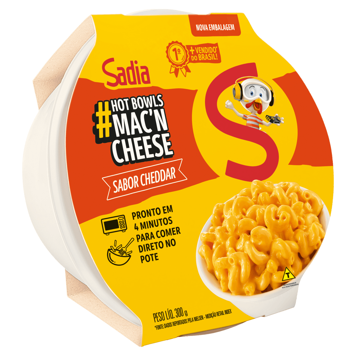 Macn Cheese Hot Bowls Sadia Cheddar 300g
