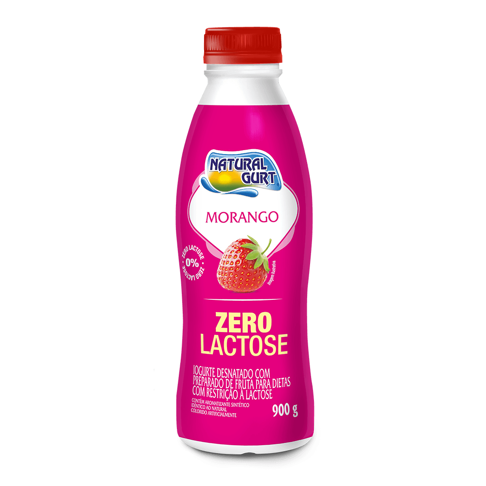 Iogurte Natural Gurt Zero Lactose Morango 900g